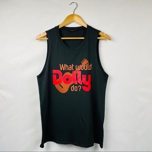 Zutter | Tops | Zutter What Would Dolly Do Graphic Tank Top Black ...